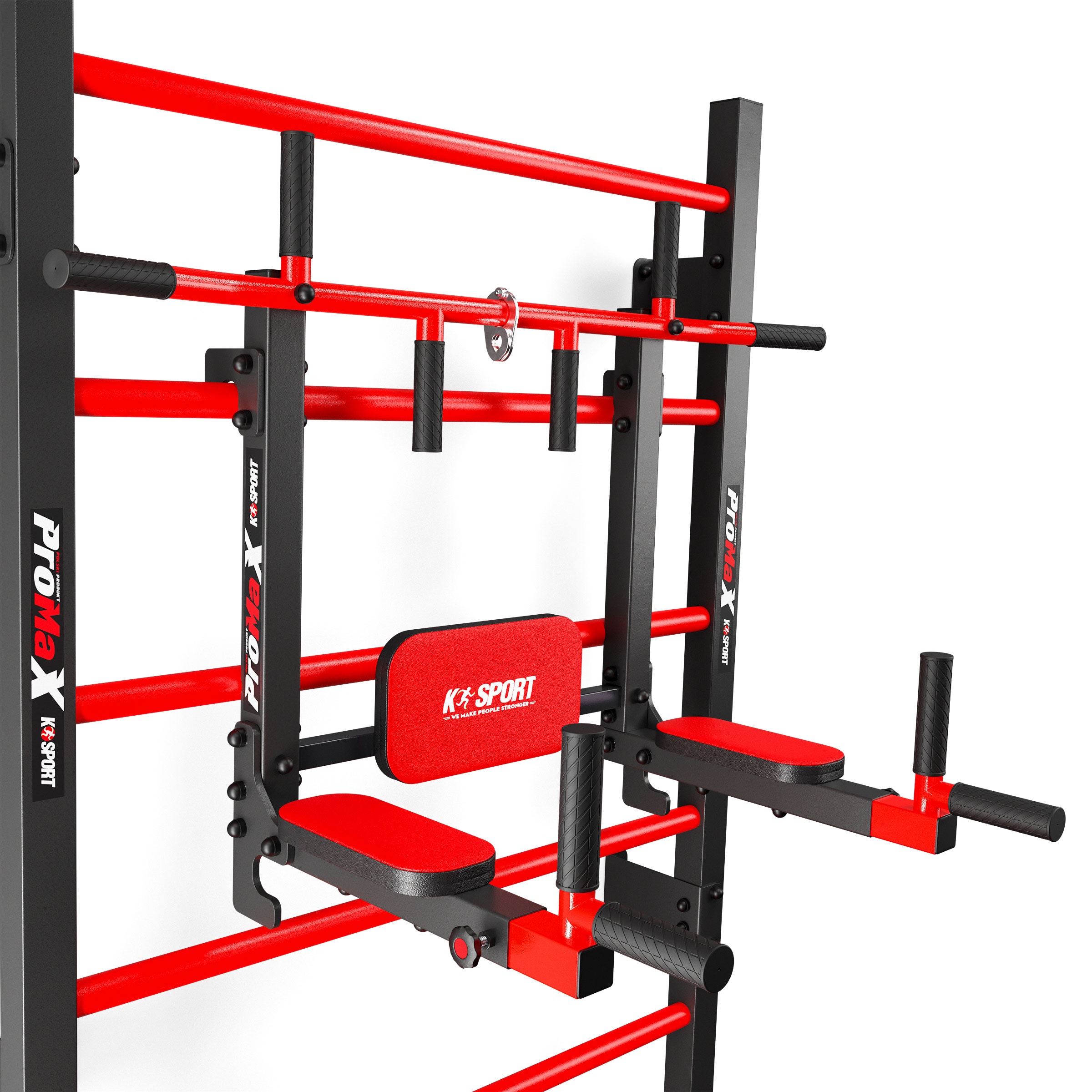 Trainingsset Klimrek Met Dipstation + Optrekstang + Bank